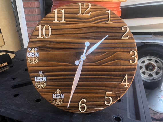Navy chief mess clock made from solid wood with high torque | Etsy