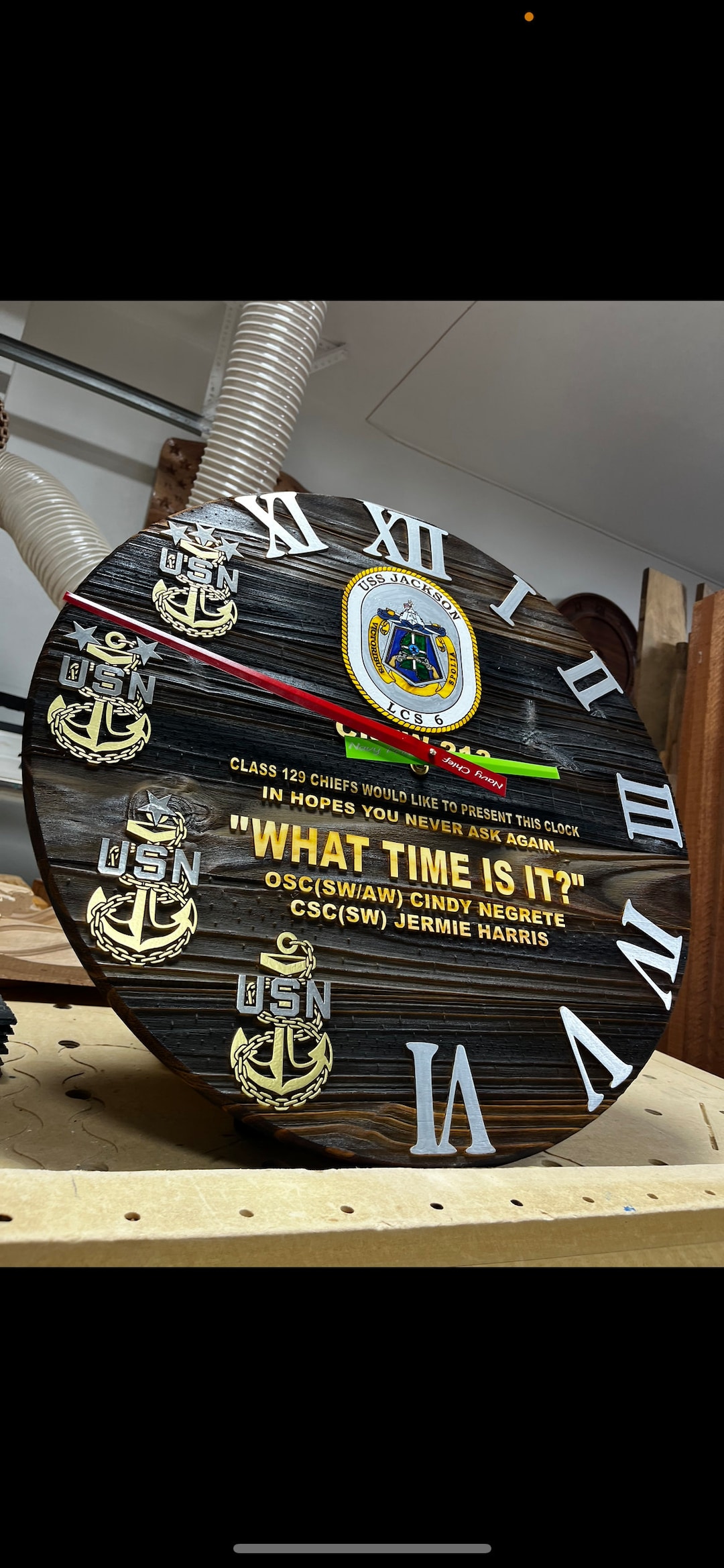Navy Chief Custom Clocks 2 Foot - 15" Diameter Made to Order Free ...