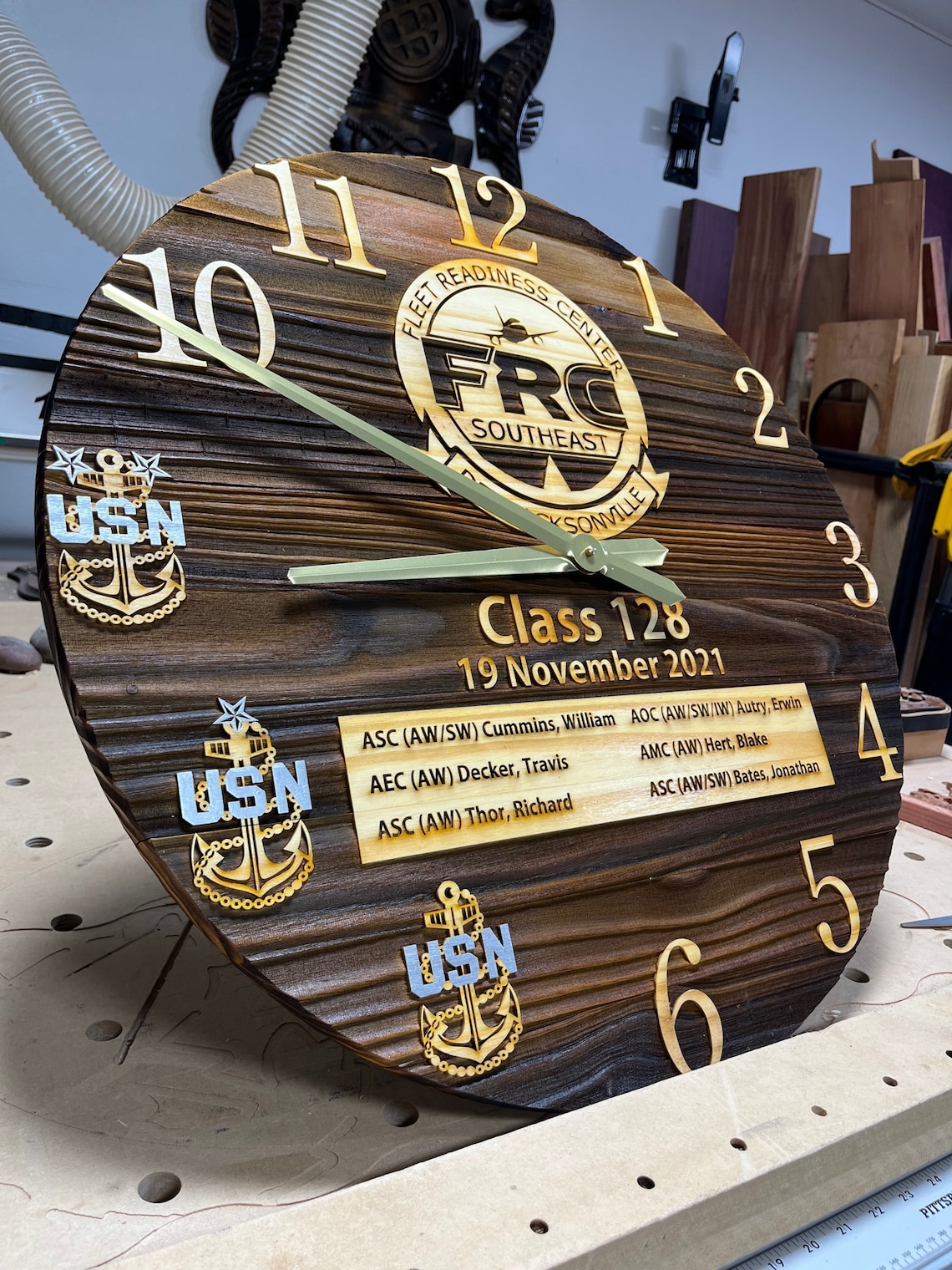 Navy Chief Mess Clock Made From Solid Wood With High Torque - Etsy