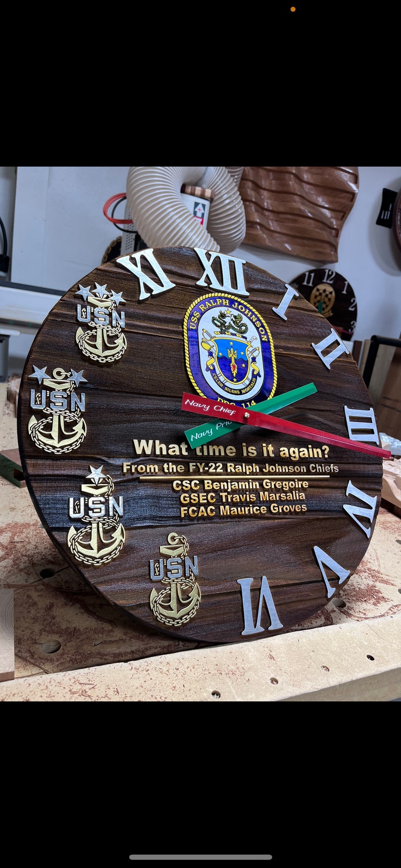 Navy Chief Custom Clocks 2 Foot - 15" Diameter Made to Order Free ...