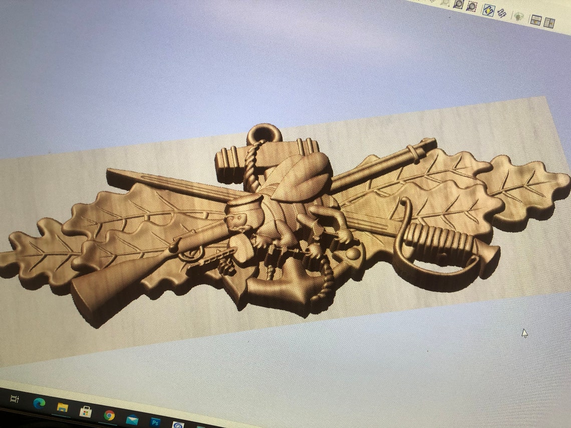 3D Navy Seabee Combat Warfare Pin SCW File Great for Cutting - Etsy