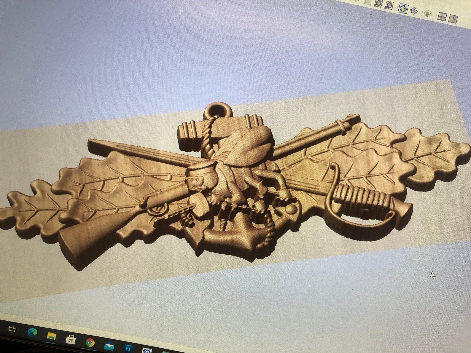 3D Navy Seabee Combat Warfare Pin SCW File Great for Cutting on CNC ...