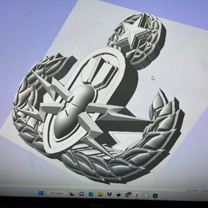 EOD Master Badge 3D STL and Object File Great for Cutting on CNC Router the Picture is the Exact ...