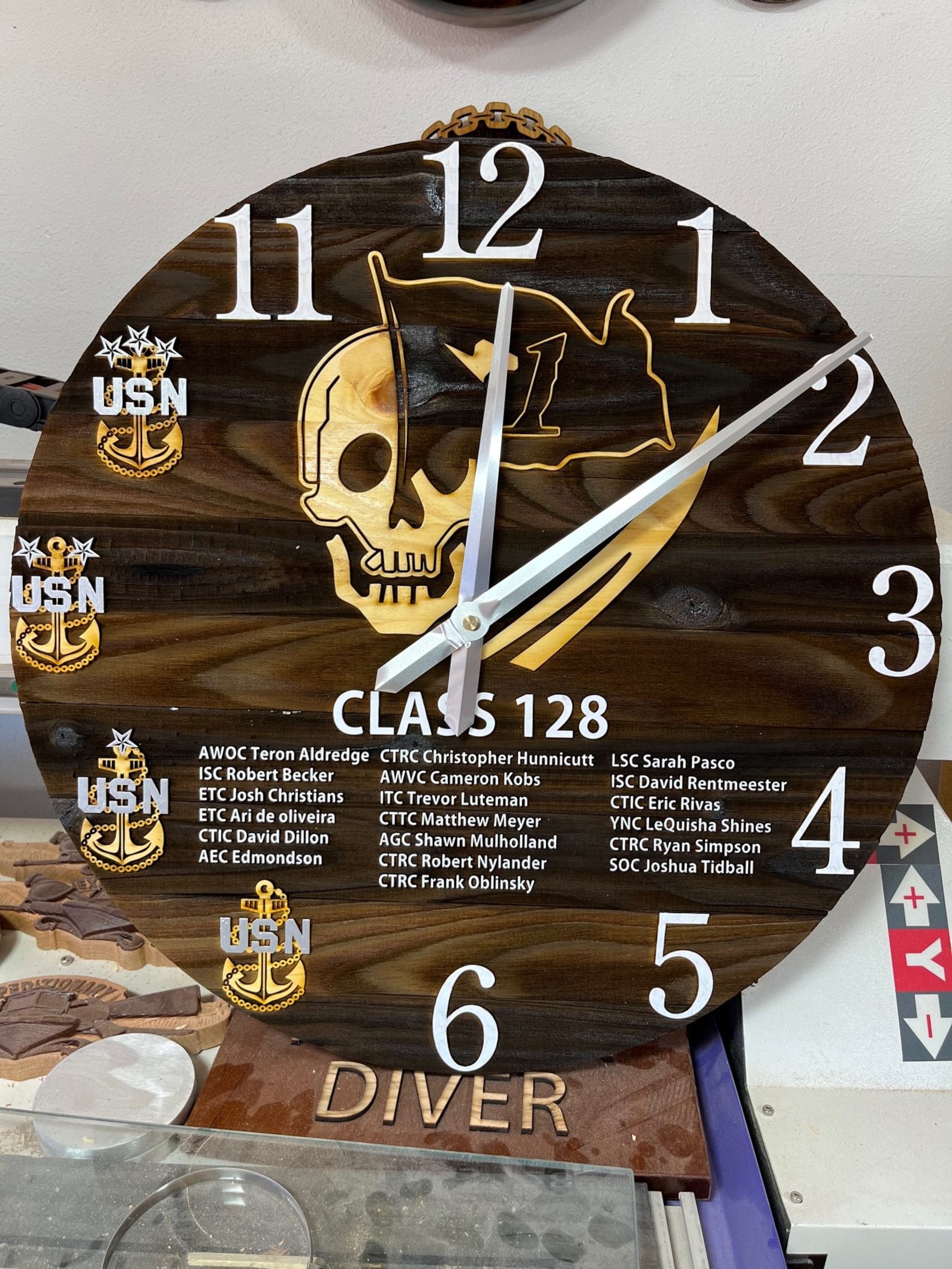 Navy Chief Mess Clock Made From Solid Wood With High Torque - Etsy