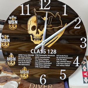 Navy Chief Mess Clock Made From Solid Wood With High Torque Mechanism ...