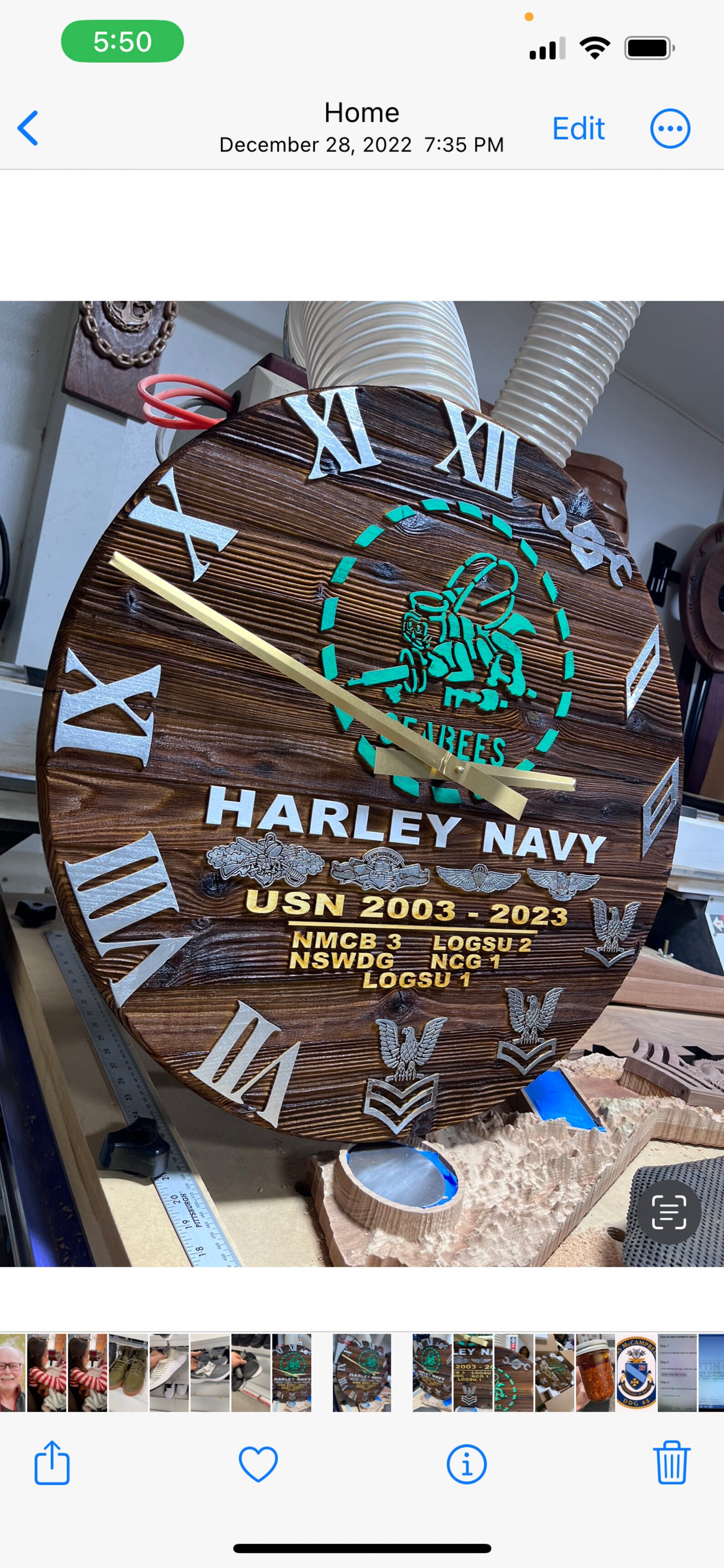 Navy Chief Custom Clocks 2 Foot - 15" Diameter Made to Order Free ...