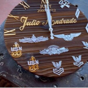 Navy Chief Mess Clock Made From Solid Wood With High Torque Mechanism ...