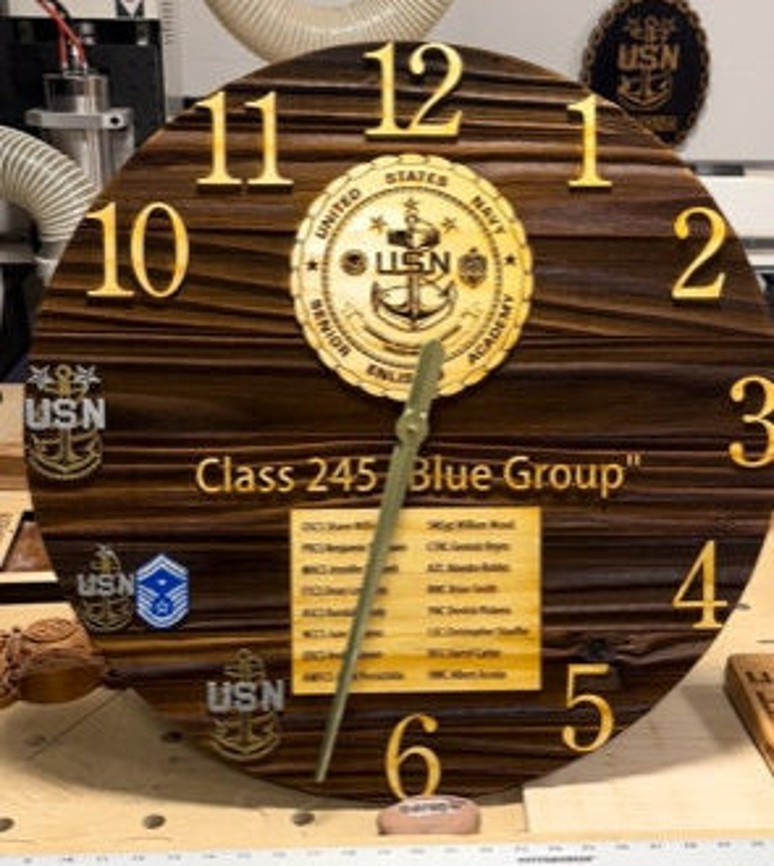 Navy Chief Mess Clock Made From Solid Wood With High Torque - Etsy