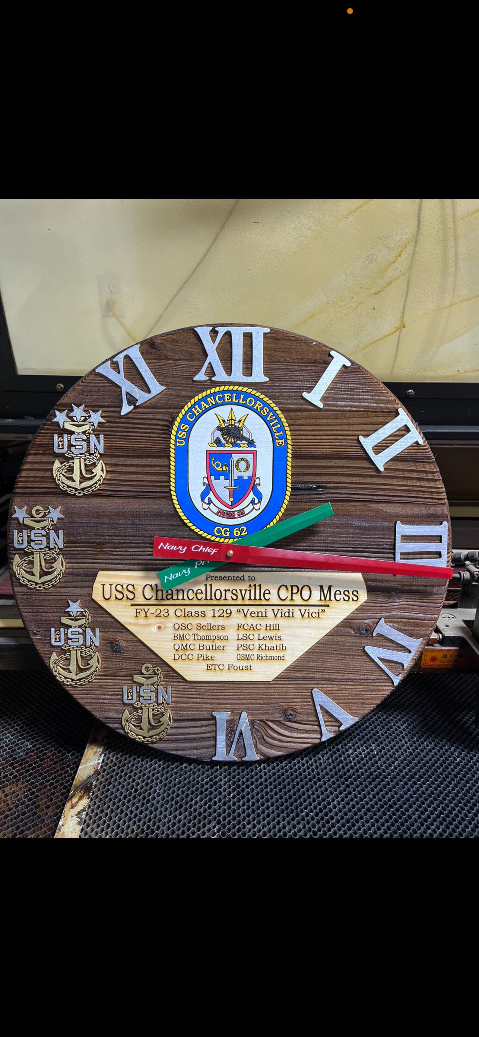 Navy Chief Custom Clocks 2 Foot - 15" Diameter Made to Order Free ...