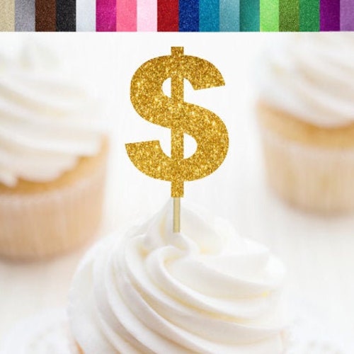 Dollar Sign Cupcake Toppers Dollar Cupcake Toppers Money - Etsy