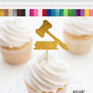 Gavel Cupcake Toppers, Law Cupcake Toppers, Law School Graduation ...