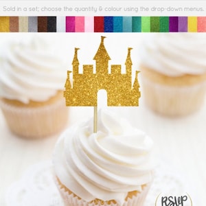 Castle Cupcake Toppers, Glitter Castle Food Picks, Princess Party ...