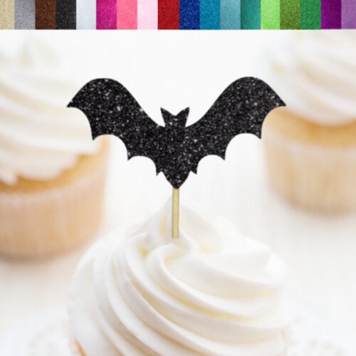 Bat Cupcake Toppers Halloween Party Decorations. Halloween - Etsy