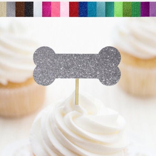 Bone Cupcake Toppers Dog Bone Food Picks Skull Cupcake | Etsy
