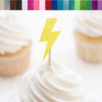 Lightning Bolt - Superhero! Cupcake/cake Toppers - Set of 6 - Etsy
