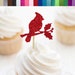 Cardinal Cupcake Toppers, Christmas Party Decorations, Holiday Party ...
