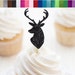 Deer Cupcake Toppers, Deer Head Cupcake Toppers, Deer Food Picks ...