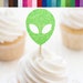 Alien Cupcake Toppers, Alien Food Picks, Alien Theme Birthday Decor ...