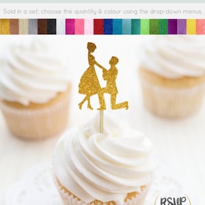 Proposal Cupcake Toppers Engagement Cupcake Toppers Bridal - Etsy