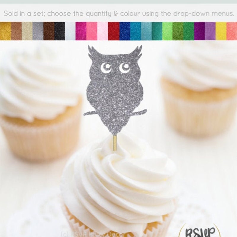 Owl Cupcake Toppers - Etsy