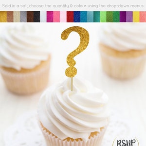 question mark cake topper
