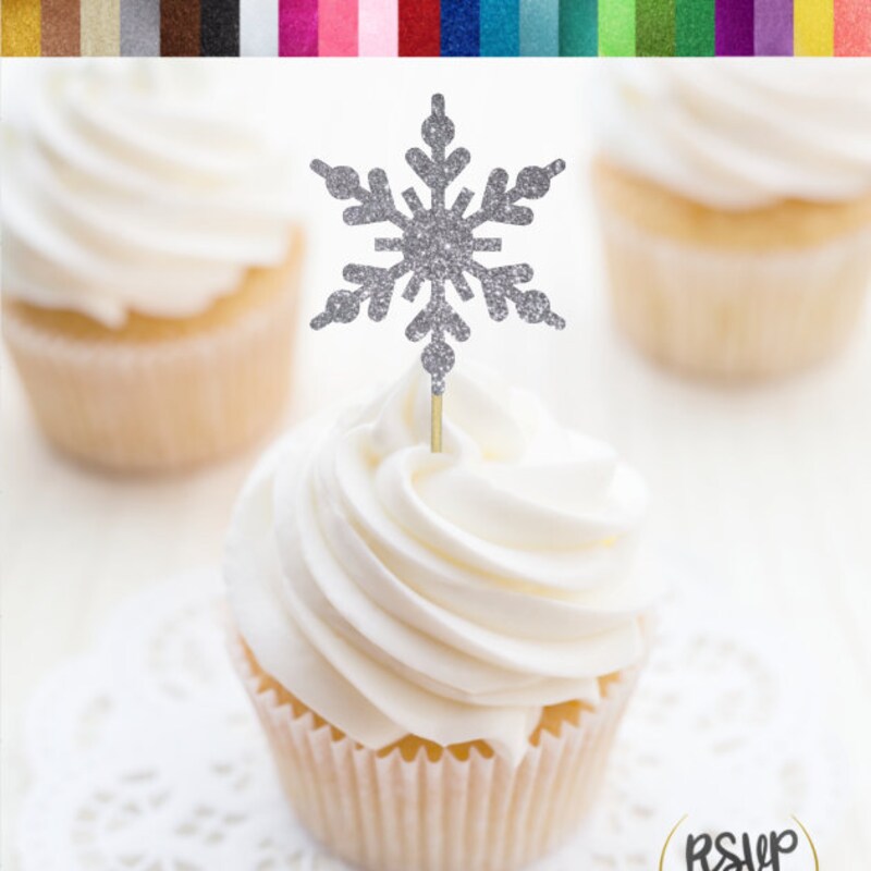 Snowflake Cupcake Toppers - Etsy