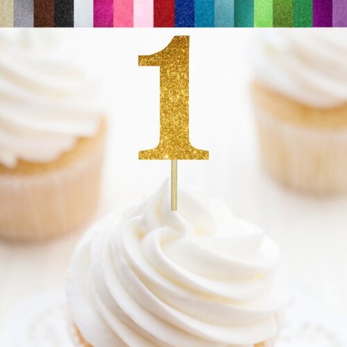 1 Cupcake Toppers 1 Food Picks One Cupcake Toppers First | Etsy