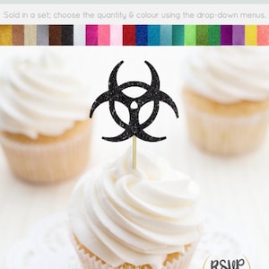 Biohazard Cupcake Toppers, Science Cupcake Toppers, Science Themed ...
