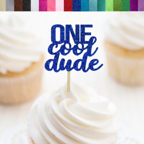One Cool Dude Blue First Birthday Banner 1st Birthday Boy - Etsy