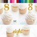Number 8 Cupcake Toppers, Eight Food Picks, 8th Birthday Decorations ...