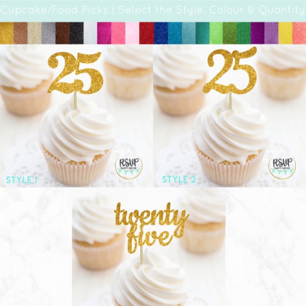 25th Anniversary Cupcake Topper - Etsy