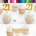 Number 21 Cupcake Toppers, Twenty One Food Picks, 21st Birthday ...