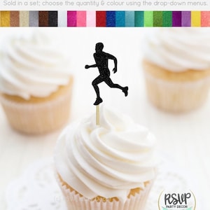 Male Running Cupcake Toppers, Runner Party Decorations, Cross Country ...