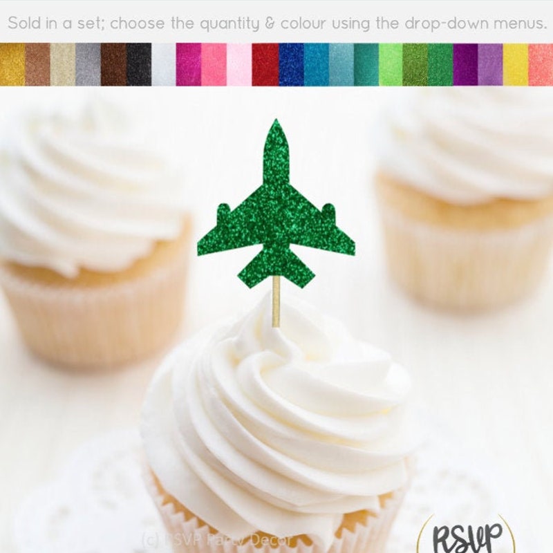 Airplane Cupcake Toppers - Etsy