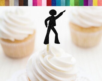 Retro Disco Birthday Party Decor Cupcake Topper - Etsy Australia
