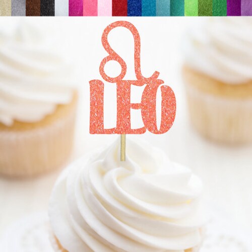 Leo Cupcake Toppers Leo Birthday Party Decorations Zodiac - Etsy