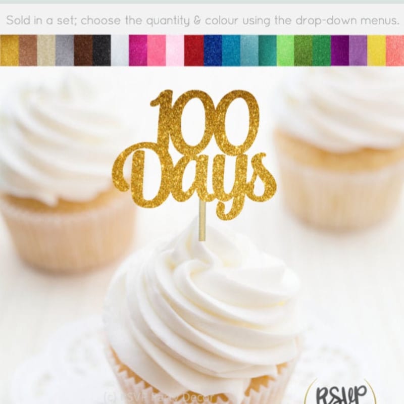 100 Days Cake Topper - Etsy