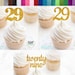 Number 29 Cupcake Toppers, Twenty Nine Food Picks, 29th Birthday ...