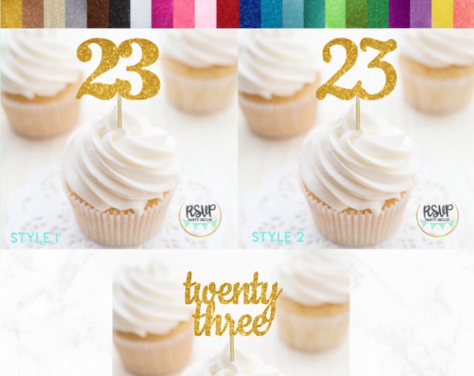 Twenty Three Cake Topper / 23 Cake Topper / 23rd Birthday / Twenty ...