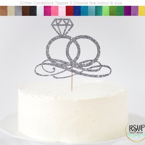 Wedding Rings Cake Topper, Engagement Rings Cake Topper, Engagement ...