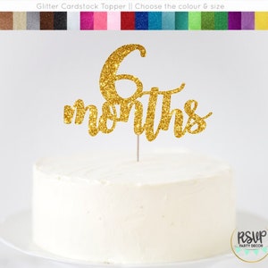 6 Months Cake Topper, Half Birthday Cake Topper, 6 Months Party Decor ...
