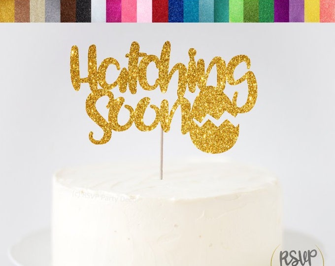 Hatching Soon Cake Topper, Farm Themed Baby Shower, Dinosaur Baby ...