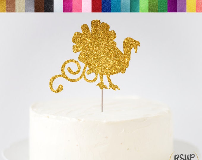 Turkey Cake Topper Thanksgiving Holiday Decor Friendsgiving Cake Cute ...