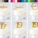 Nineteen Topper, 19 Cake Topper, Happy 19th Cake Topper, 19th Birthday ...