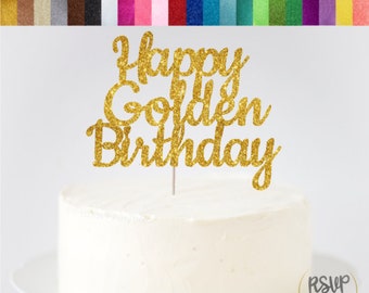 Golden Birthday Cake Topper | Etsy Australia