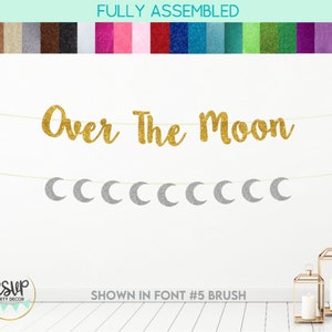 Over the Moon Banner, Crescent Moon Garland, Twinkle Twinkle Little ...