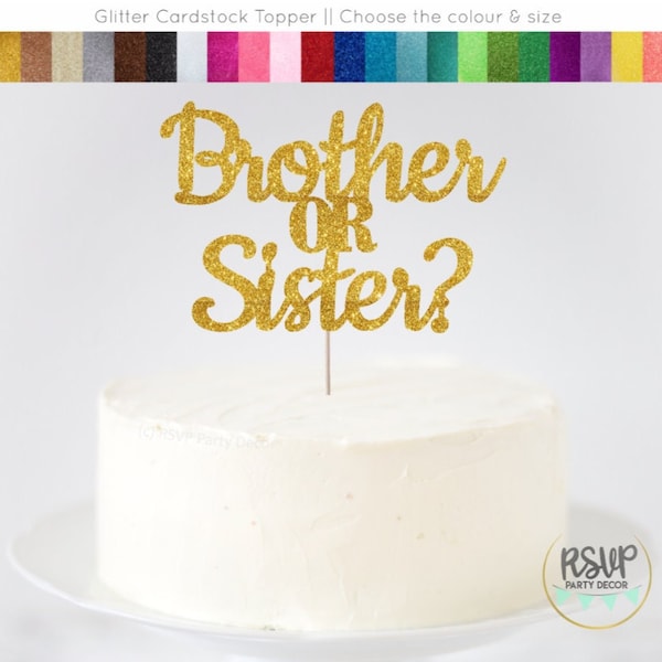 Brother or Sister Cake Topper Svg - Etsy