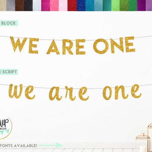 We Are One Banner Twins 1st First Birthday Twins Birthday - Etsy