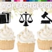 Law School Grad Cupcake Toppers Attorney Custom Face With Scales of ...