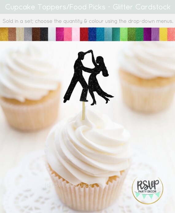 Ballroom Dancers Cupcake Toppers, Salsa Dancer Party Decorations, Prom ...